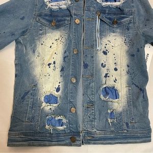 Reason | Jackets & Coats | Nwt New Reason Paint Splatter Denim Jacket ...